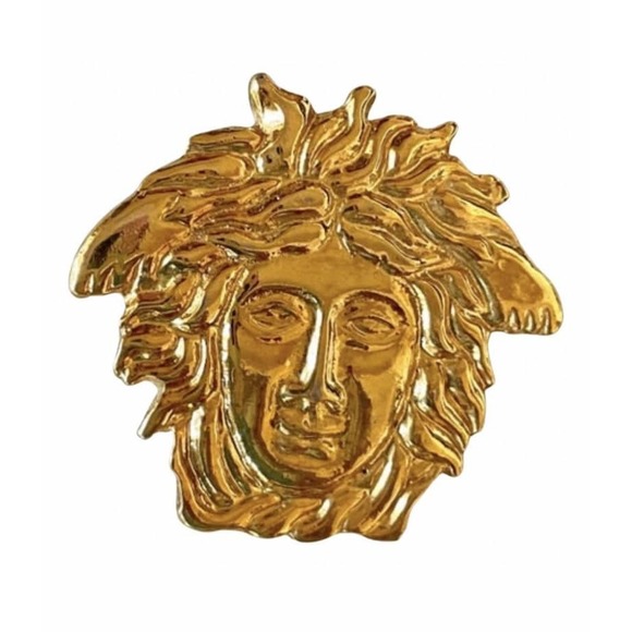 Versace | Jewelry | Gianni Versace Vintage Gold Medusa Head Face Brooch ...